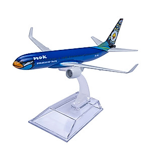 Bswath Model Plane 1:400 Scale Model B737 Model Airplane Diecast Airplanes Metal Plane Model for Gift (Blue Bird)