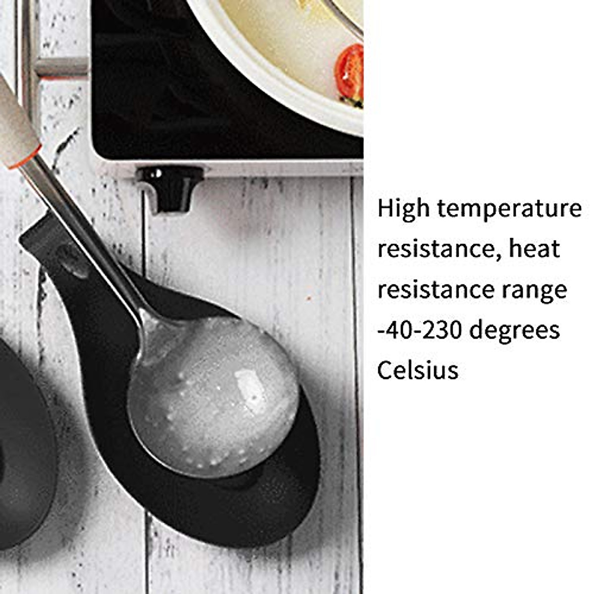 Spoon Rest, Silicone Kitchen Untensil Holder,Use for Kitchen Utensils, Gadget, Table Cutlery,Kitchen GiftsBlack