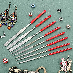 Miniature and Model Files, Includes Diamond File Set (Round, Flat and Triangular, 9 Piece)