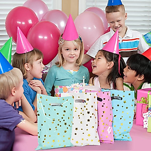 30 Pieces Star Plastic Party Favor Bags Double-Sided Treat Bags with Handles for Baby Shower,Wedding,Birthday,Party Supplies