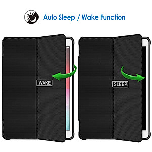 JETech Case for iPad Air 10.5 (3rd Generation 2019 Model) and iPad Pro 10.5 2017, Double-fold Stand with Shockproof TPU Back Cover, Auto Wake/Sleep (Black)