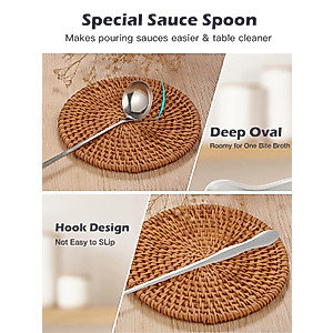 LoeJan Gravy Boat with Spoon, Ceramic Sauce Serving Dish, Easy-Pour Big Dripless Lip Spout Serveware Set For Salad Cream Milk Broth Black Pumpkin Thanksgiving (14 OZ & Tray)