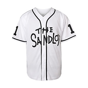 The Sandlot Benny The Jet Rodriguez Michael Squints Palledorous Alan Yeah-Yeah McClennan Bel Air 3D Print Baseball Jersey (X-Large, 11-White)