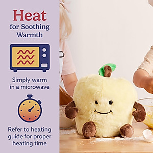 warmies Microwavable & Weighted Stuffed Animals, Golden Apple - Heated Stuffed Animal Plushie for Warmth & Comfort - Cute Soft Plush Toys for Adults & Children (Boys, Girls, Babies & Toddlers)
