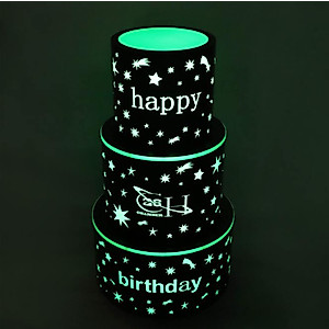 Birthday Cake Three-Tier Champagne Sparklers Bottle Wine Rack Atmosphere Props，Glow Custom Logo Rechargeable Color Flashing，Nightclub Disco Party (Color : RGB, Size : 105 * 60cm)