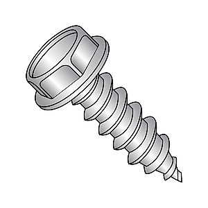 Small Parts 0812ABW188 18-8 Stainless Steel Sheet Metal Screw, Plain Finish, Hex Washer Head, Hex Drive, Type AB, #8-18 Thread Size, 3/4" Length (Pack of 50)