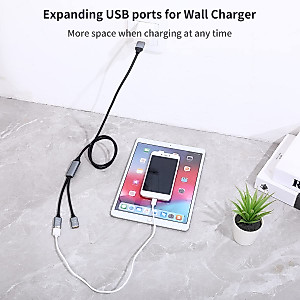belipro USB 3.0 Splitter Y Cable 3Ft, USB 1 Male to 2 Female Connector, Data and Charger Power Splitter Adapter for Mac, Laptop, Printer, and More USB-Enabled Devices.Grey