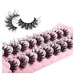 NEW 10Pairs Mink Eyelashes 100% Handmade 3D Mink Lashes Full Strip Lashes Soft False Eyelashes Makeup Lashes (XZ-05)