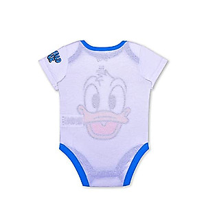 Disney Mickey Mouse or Donald Duck Boys Short Sleeve Bodysuit and Pants Set for Newborn and Infant