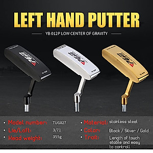 Golf Clubs Left Hand/Right Handed Putter Flex R 950 Steel Shaft Steel Men's Sports Golf Training Aids Golf Putters (Gold,Left Hand)