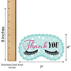 Big Dot of Happiness Spa Day - Shaped Thank You Cards - Girls Makeup Party Thank You Note Cards with Envelopes - Set of 12