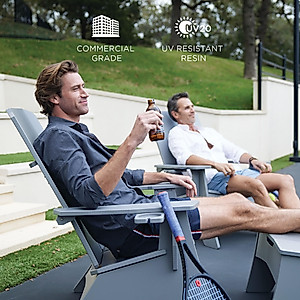 Ledge Lounger - Mainstay Ultimate Adirondack - Resin Adirondack Patio Chairs - UV Stable & Weather Resistant - All Weather Outdoor Furniture - for Use on Sundeck, Patio, & Waterfront - White