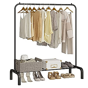 UDEAR Garment Rack Freestanding Hanger Multi-functional Single pole Bedroom Clothing Rack Bedroom, Black