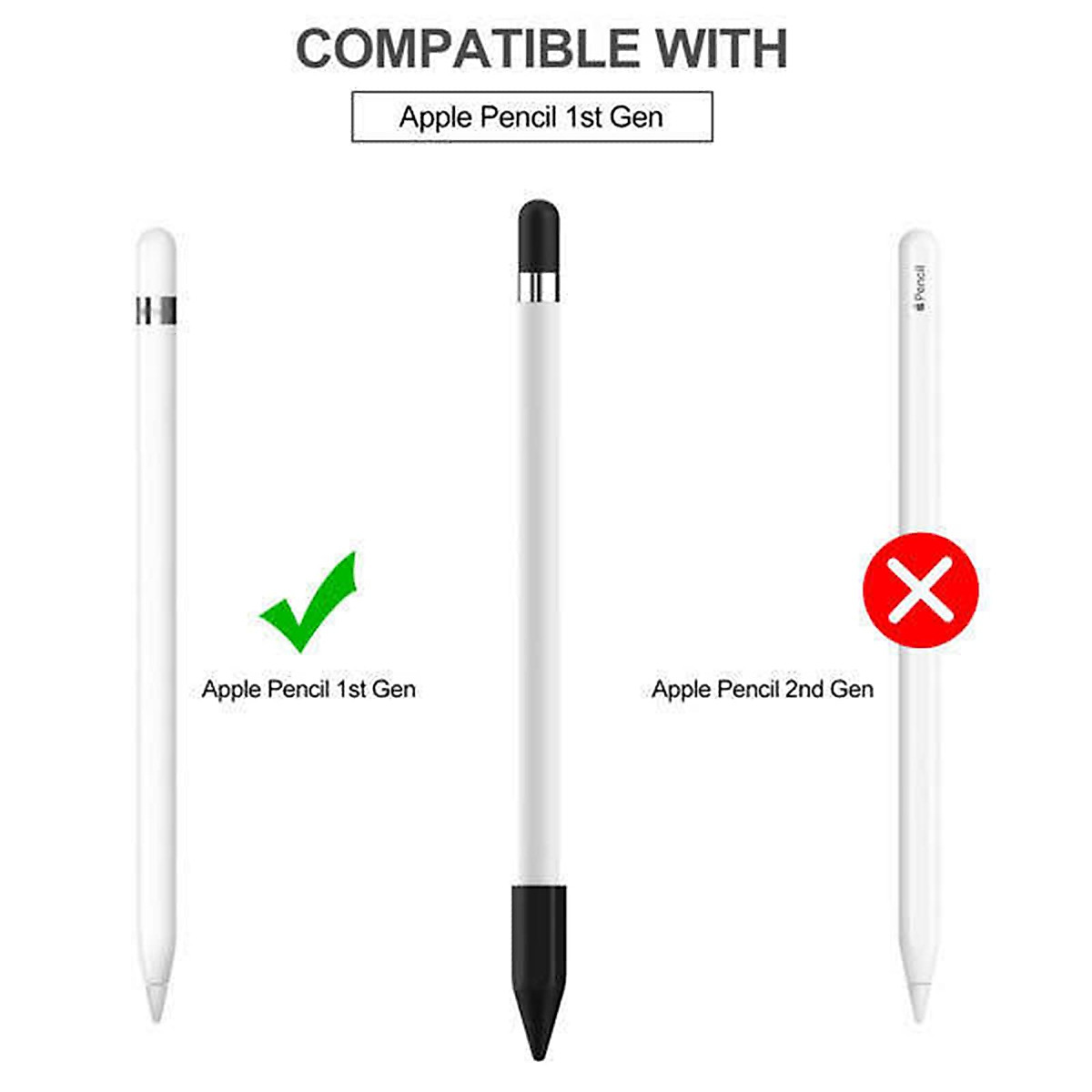 siduater Silicone Sleeve for Apple Pencil 1st Generation, Ultra Light Pen Skin Case Accessories Soft Protective iPad Pencil Grip Holder with 2 Nib Covers 1 Cable Adapter Tether, Gray