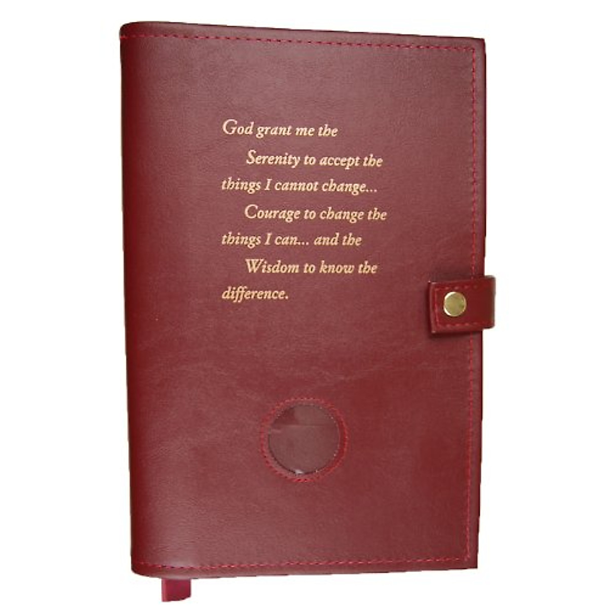 Paperback Giant Print Deluxe Double Alcoholics Anonymous AA Big Book & 12 Steps & 12 Traditions Book Cover Coin Holder Burgundy