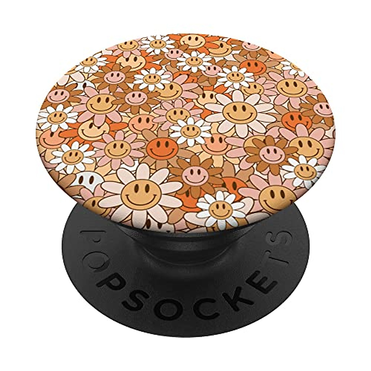 Yellow Smile Happy Face Daisy 70s Aesthetic Style & Fashion PopSockets Swappable PopGrip