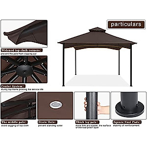 MASTERCANOPY Outdoor Garden Gazebo for Patios with Stable Steel Frame(11x11, Coffee)