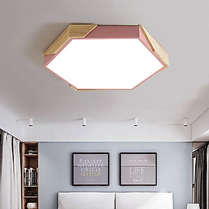 IOPILJKL Nordic Hexagon Ceiling Light Acrylic Lampshade Ceiling Lights Creative Indoor Ceiling Lamp Close to Ceiling LED Lights Home Decration for Living Room Bedroom