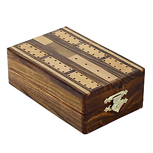 Indian Glance Cribbage Board Game With Storage Unique Metal Pegs And Playing Cards Game Gift Set Box