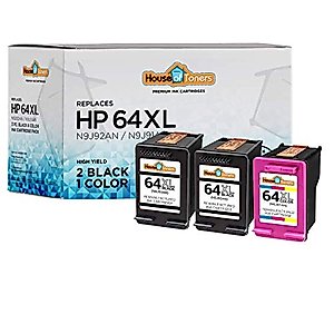 Houseoftoners Replacement for HP64XL HP 64XL Ink for HP Envy Photo 6232 6252 6255 6258 7155 7158 7164 7800 7855 7858 7864 Envy 5542 (2B&1C, 3-Pack)