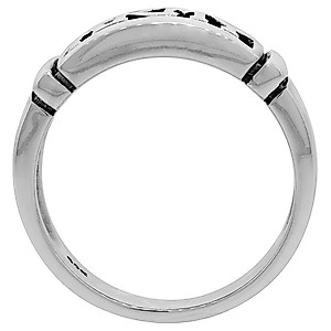 Sterling Silver ARMY Ring for Women and Men High Polished Solid 3/8 inch wide size 12