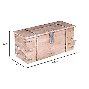 SKM 2 Piece Storage Chest Set Acacia Wood Coffee Table, Couch Table, Living Room Table, Side Table, End Table with Storage Chest