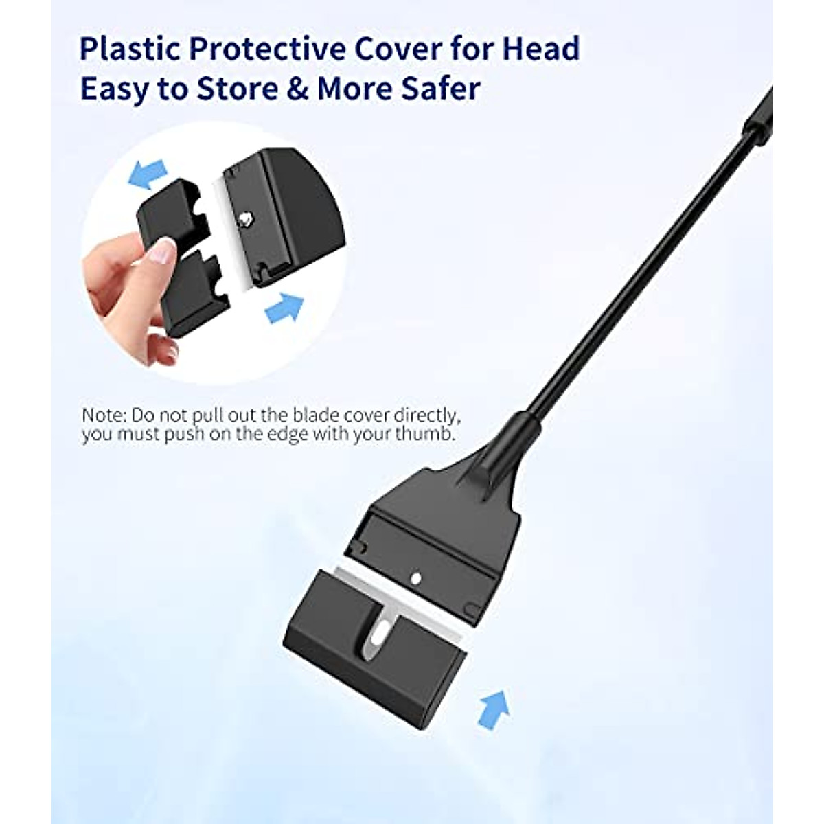 Faveetie Aquarium Algae Scraper for Glass Aquariums with 5 Replaceable Blades, Fish Tank Algae Scraper with Segmented Extension Rod, Aquarium Scraper Aquarium Cleaning Tools for Fish Reef Plant