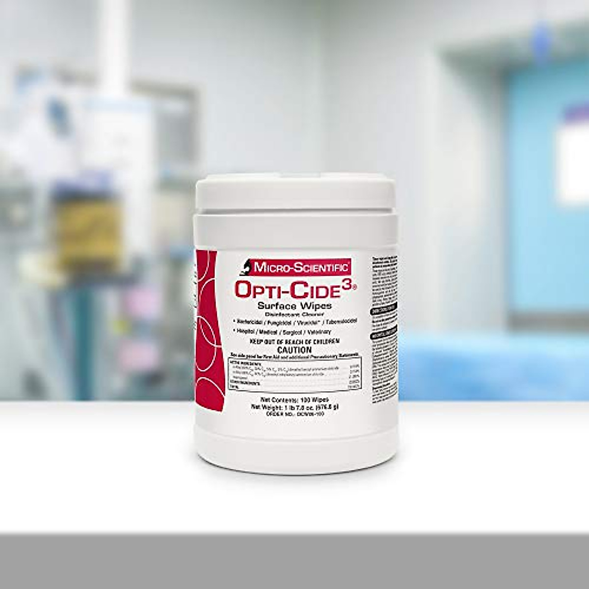 Micro-Scientific Opti-Cide3 Medical Disinfecting Wipes Healthcare Grade Disinfectant Cleaner Surface Wipes - OCW06-100