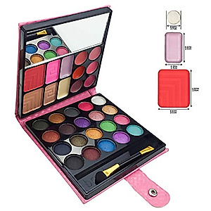 All in One Makeup Kit,Beauty Book Makeup Set With Eyeshadow Palette Lip Glosses Blushers Powder Concealer Mirror Brush,Professional Makeup Kit Set Gift for Women Girls,Beginners,Teens,32 Colors(Pink)