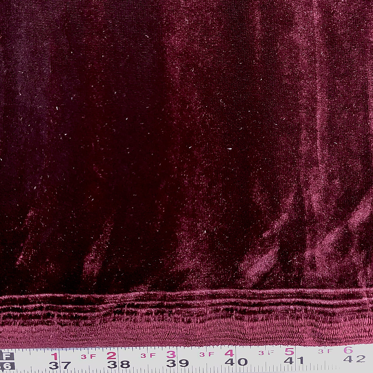 Princess Burgundy Polyester Spandex Stretch Velvet Fabric for Bows, Topknots, Headwraps, Scrunchies, Clothes, Costumes, Crafts - 10001