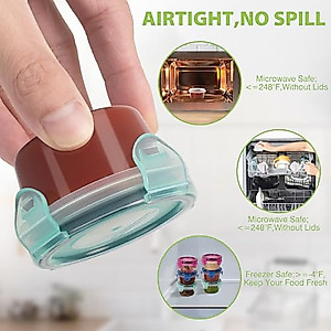 Freshmage® Salad Dressing Container To Go, [6 Pack] 2.7oz Small Condiment Containers with Leakproof Lids for On-the-Go Meals, Reusable Sauce Containers BPA-Free