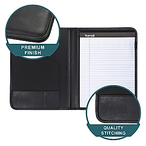 Samsill Professional Padfolio, Business Portfolio, Black, Includes 8.5 x 11 Writing Pad