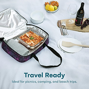 VP Home Double Casserole Insulated Travel Carry Bag (Henna Tattoo) for Trip Birthday Party, Mother's Day, Holiday, Christmas Day, Grocery Store, Supermarket, Outdoor Picnic etc