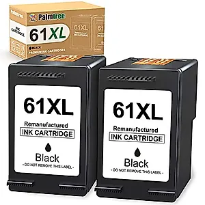Palmtree Remanufactured Ink Cartridge Replacement for HP 61XL 61 XL for HP Envy 4500 5535 5530 5534 Officejet 4635 2620 4630 Deskjet 1010 1000 2540 1055 1510 1512 2510 2512 3050A Printer Ink (2 Black)