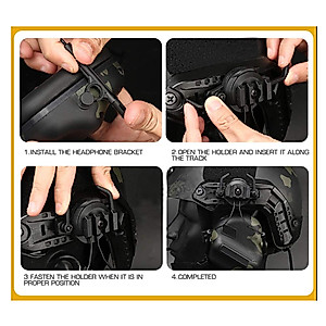 Tactical Helmet ARC Rail Adapter Suspension Headphones Bracket Tactical Helmet Headset Bracket for Tactical Pickup Headset