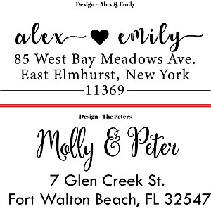 20 Designs to Choose!! Personalized - Address Stamp - Customized Stamp - Self-Inking Return Address Mail 3 Lines Custom Address Stamper - Black Red Blue Purple Green Ink - Wedding Invitation Stamp