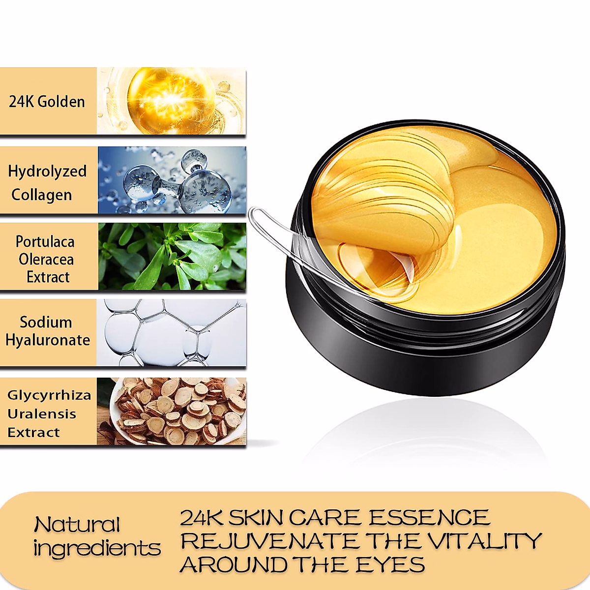 BOLOBRE Under Eye Patches - Collagen Eye Masks for Eye Care - 60 Pcs Eye Gels for Dark Cirlce, Puffiness, Refresh, Revitalizing, Travel, Wrinkles