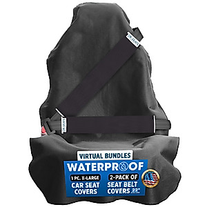 Dri Seats Waterproof Car Seat Cover – Premium Sweat Towel with Slip Resistant Backing for Front Seats in Cars, Trucks, SUVs – Universal Seat Liner, Easy Install, Machine Washable, Breathable– Black XL