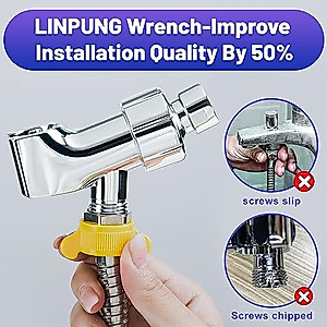 LINPUNG Handheld Shower Head, No Tingling Sensation, 6-Spray Modes, Chrome High Pressure Shower Head with Handheld, 59-inch Shower Hose, Rain Showerhead with Handheld Sprayer, Shower Wand California