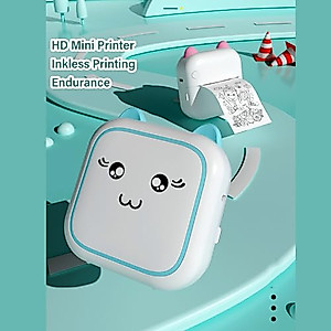 ELINP Bluetooth Mini Pocket Printer, Portable Thermal Printer with Printing Paper for Notes, Journal, Memo, Pictures, Photos, Journals, DIY,Study ﻿ (Roseate)