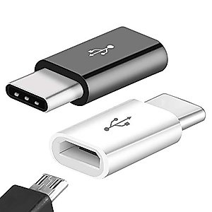 YAWALL USB C to Micro USB Adapter, USB Type C (Male) to Micro USB (Female), Micro USB to USB-C Data Transfer, Compatible with Galaxy S8, S8+, S9, MacBook, iPad Pro 2018, LG V20 G5 G6