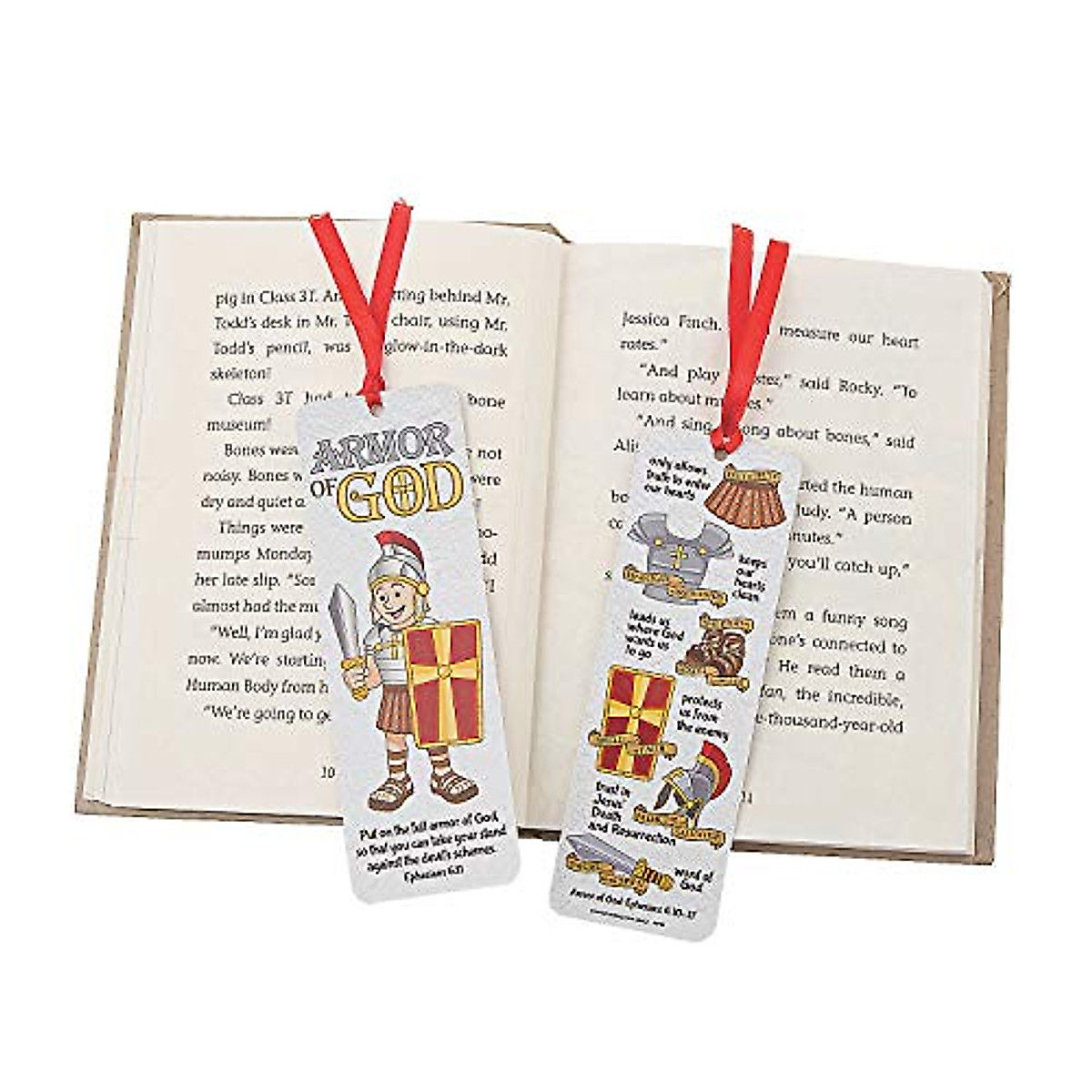 Laminated Armor of God Bookmarks - Bulk Set of 48 - VBS, Sunday School and Religious Supplies