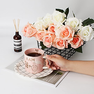 60th Birthday Gifts for Women - Funny Turning 60 Year Old Birthday Gift Ideas for Wife, Mom, Daughter, Sister, Aunt, Best Friends, BFF, Coworkers - Fabulous Pink Marble Mug, Ceramic 11.5oz Coffee Cup