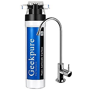 Geekpure Under Sink Water Filtration System- Scale Inhibition- Antiscale Carbon Filter