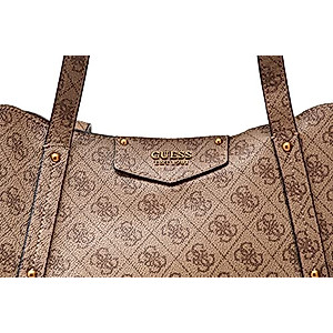 GUESS Eco Brenton Girlfriend Satchel, Latte Logo