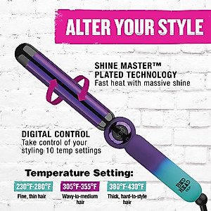 Bed Head Rough Volume Digital Hair Curling Wand | Fast Heat Up and Massive Shine, (1-1/4 in)