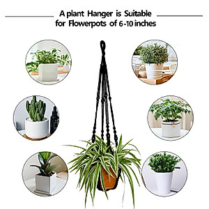 CAMUTKRY Macrame Plant Hanger 23 Inch 2 Pack Indoor for 4 to 6 Inch Plant Pots Brown Holder No Tassels Boho Home Decor