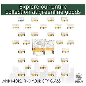 Greenline Goods Whiskey Glasses - 10 Oz Tumbler Gift Set for Philadelphia lovers, Etched with Philadelphia Map | Old Fashioned Rocks Glass - Set of 2
