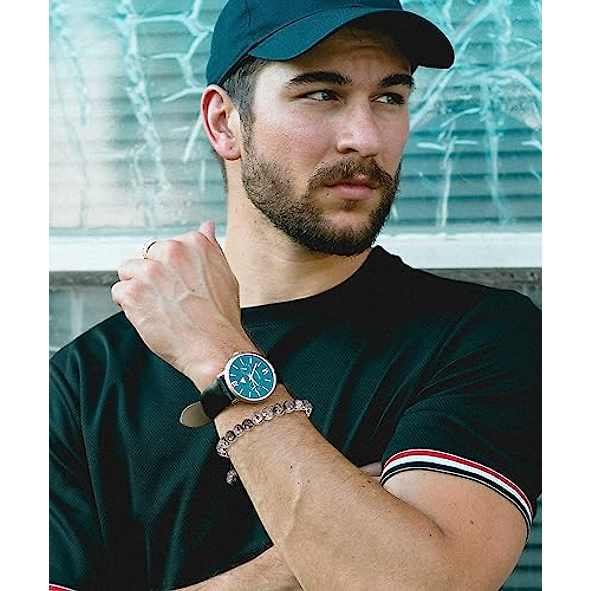 BOMAIL 12Pcs Natural Semi-Precious Gemstones Bracelets - Adjustable Round Beaded Bracelets Reiki Healing Crystals Beads Bracelet for Women Men