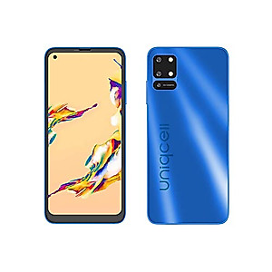 Uniqcell UNI 10X | Android Cell Phone | 6.55" HD+INCELL Punch Hole | Dual Sim | 128GB of Storage | Side Fingerprint (Blue)